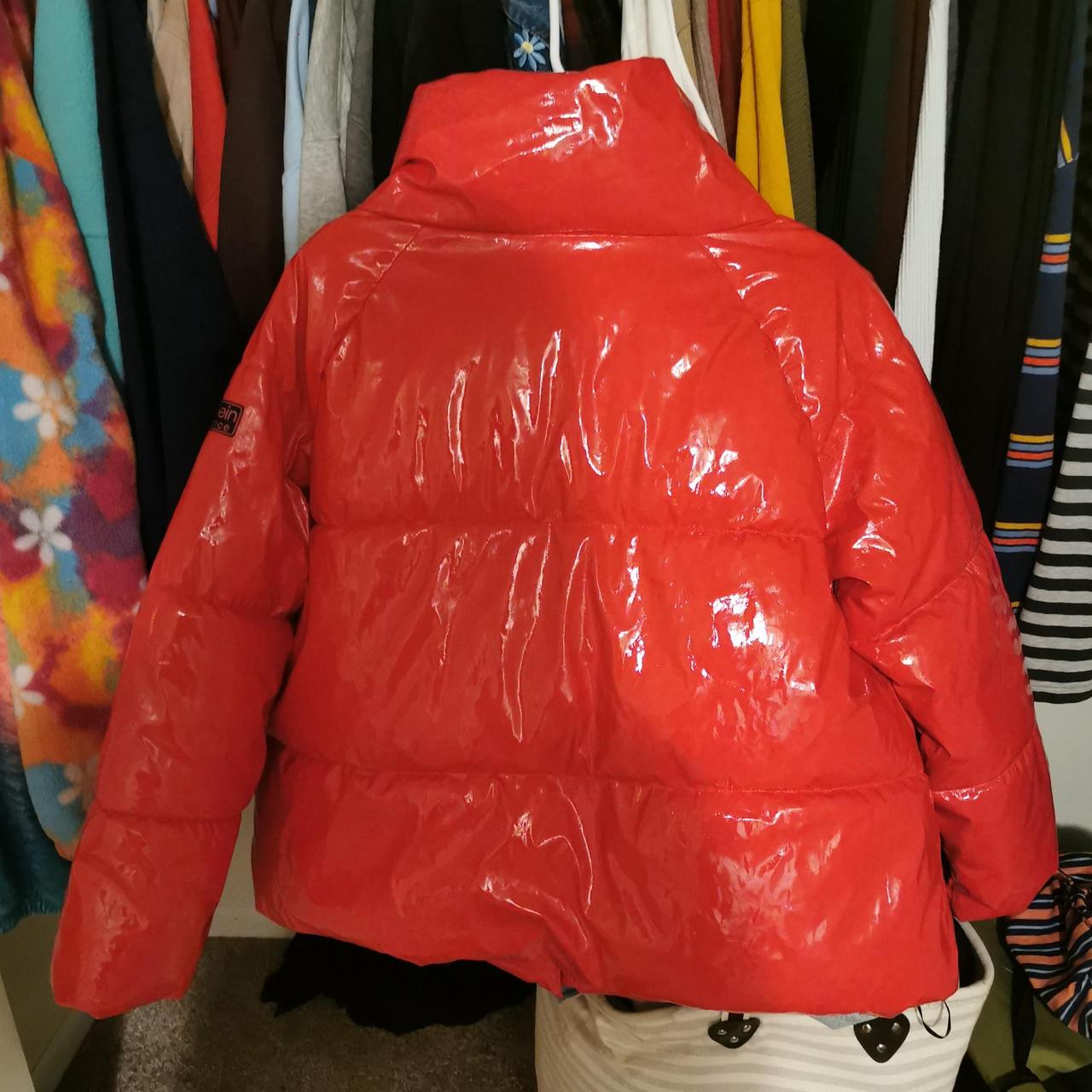 Red Calvin Klein Puffer Jacket Size Large Never worn... - Depop