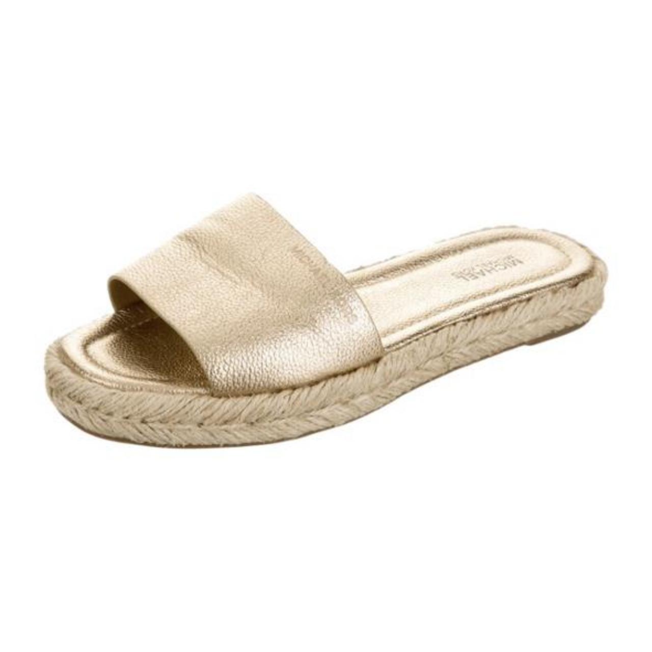 Michael Kors Gold Slides Super cute slides in... - Depop