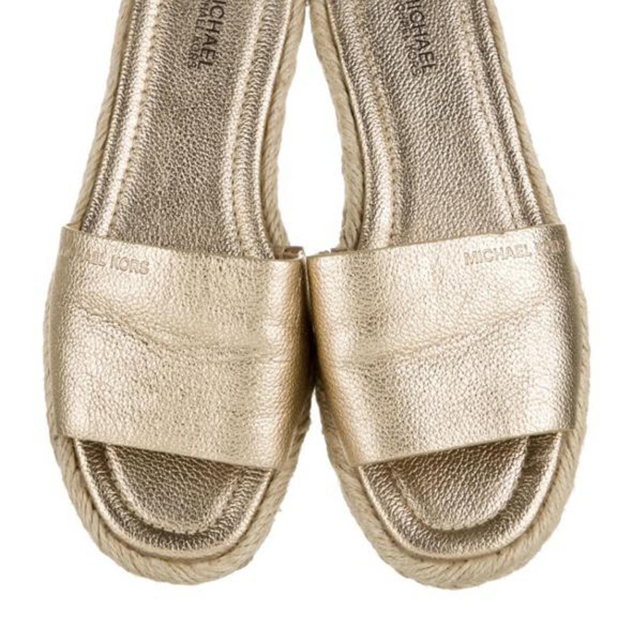 Michael Kors Gold Slides Super cute slides in... - Depop