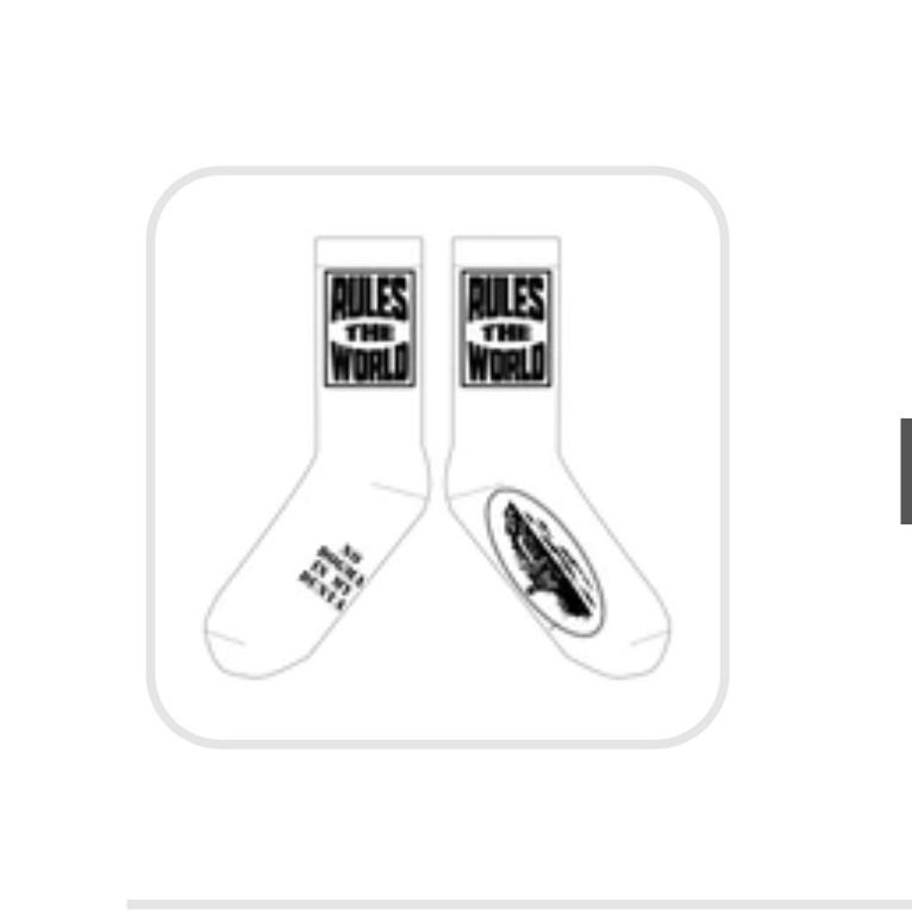 CORTEIZ corteiz Rules the world White socks 9-11... - Depop