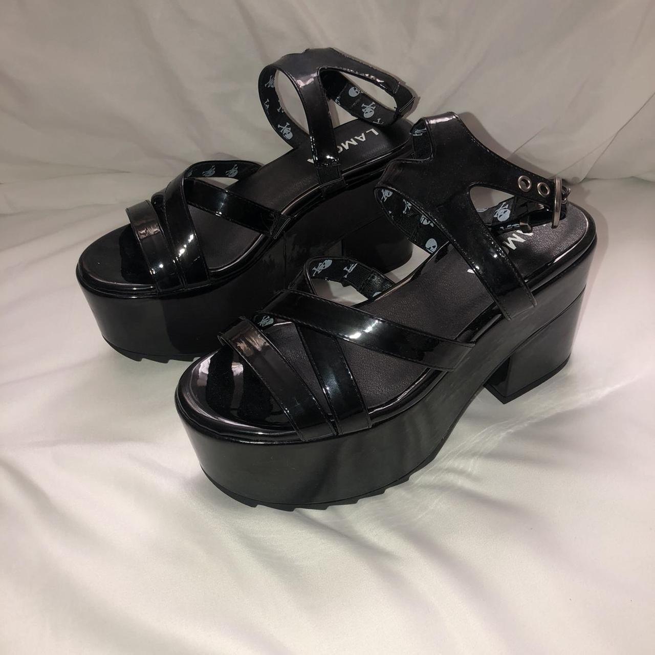 Black Platform Sandals 5 Women Never worn Still... - Depop
