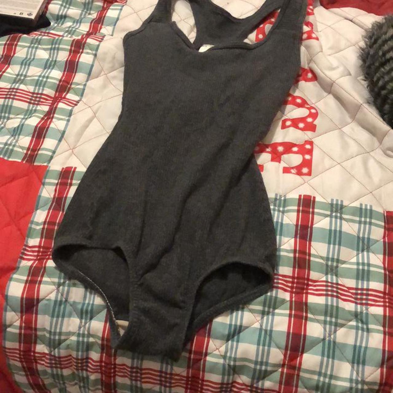 Body Wrapper Gray Ribbed Cotton Dance... - Depop