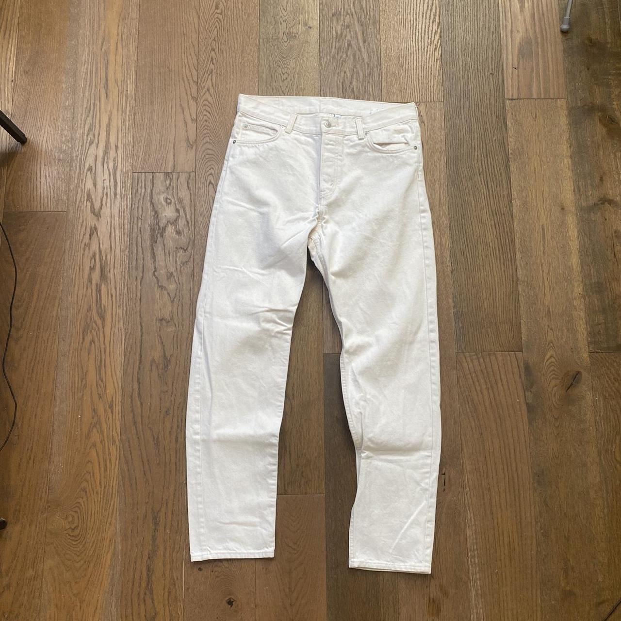 Weekday Men's White and Cream Jeans | Depop