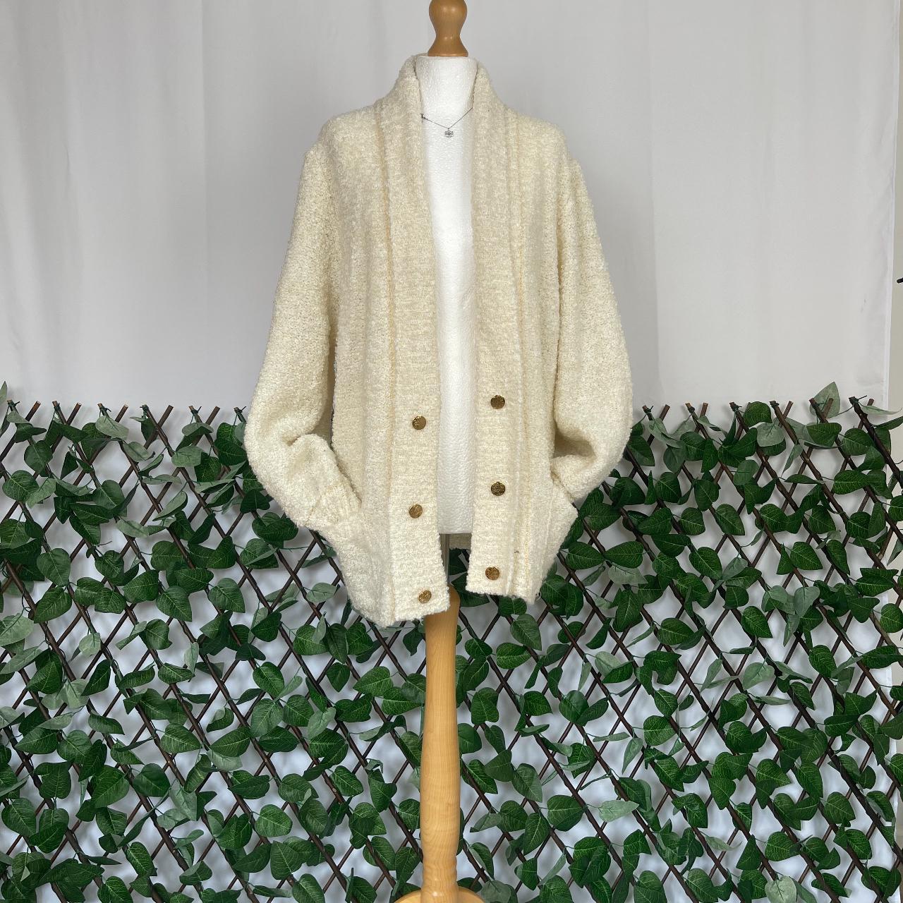 Gorgeous cream cardigan with beautiful gold buttons... - Depop