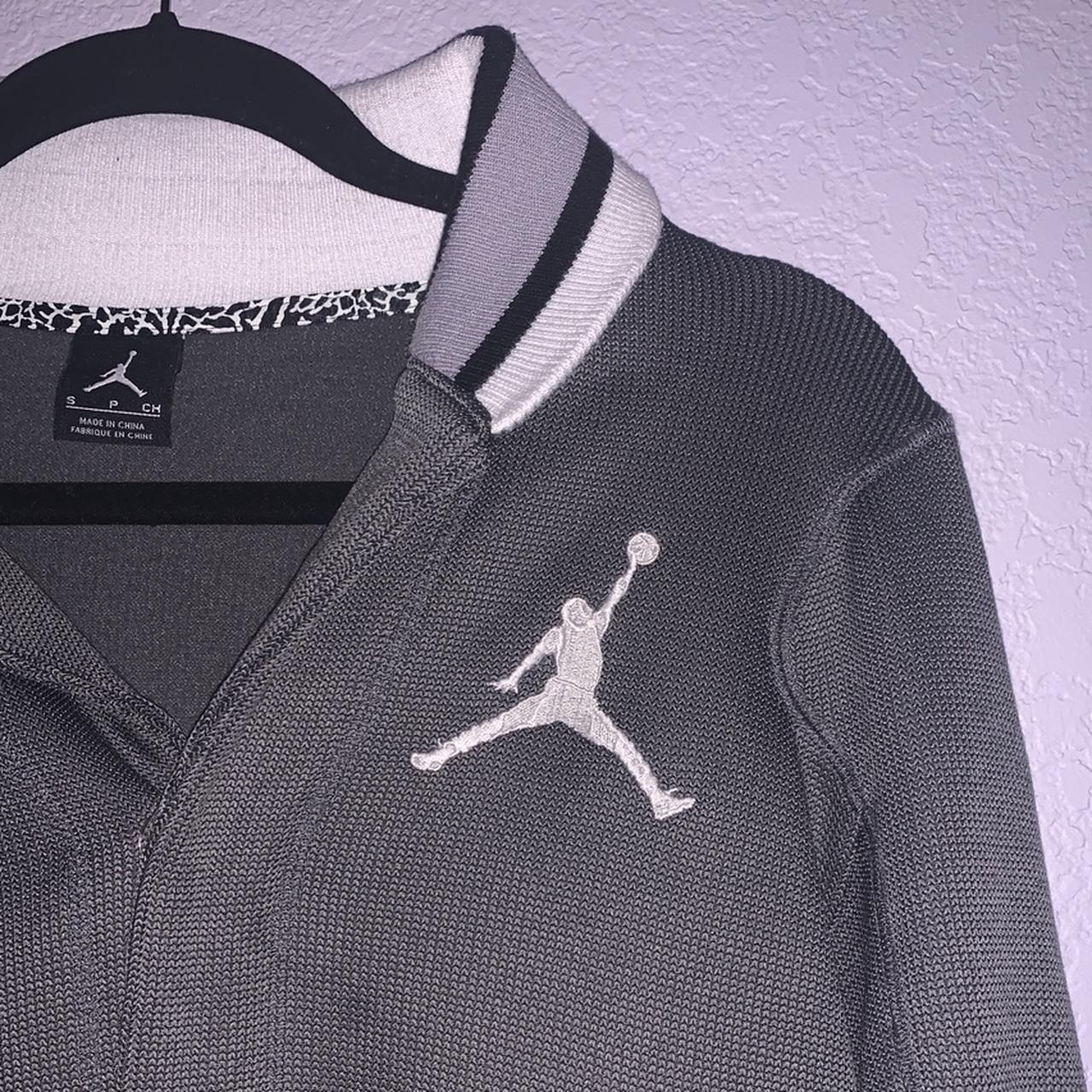 Authentic air Jordan bomber jacket Size S Gray... - Depop