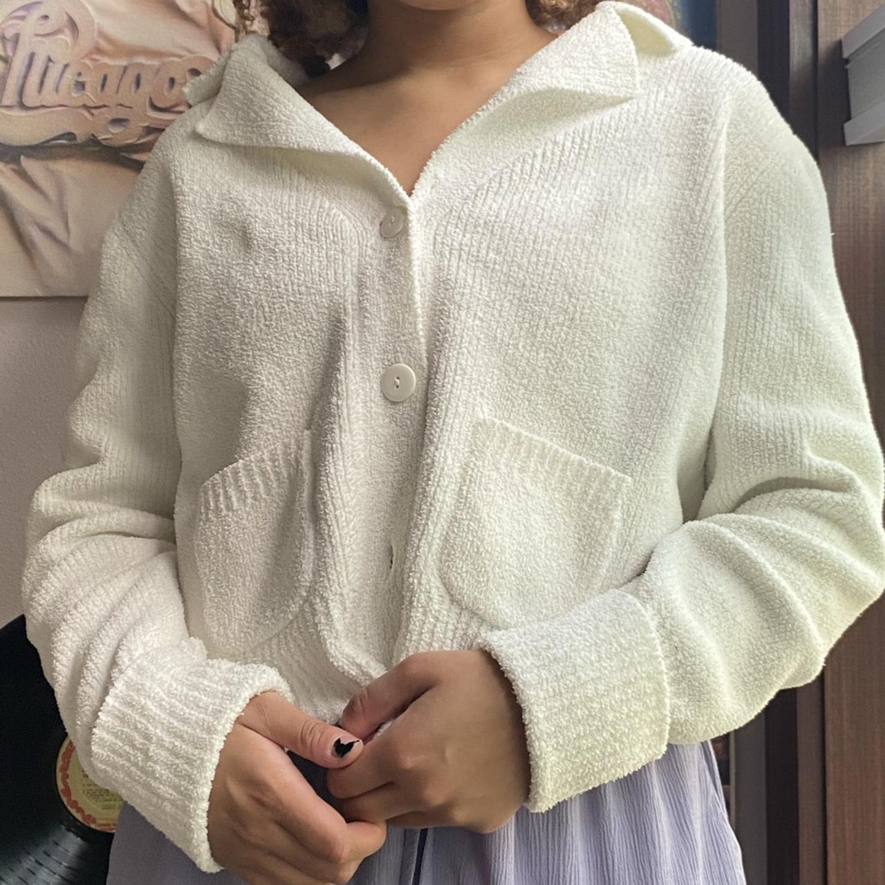 cute and comfy white button up #dressbarn sweater.... - Depop