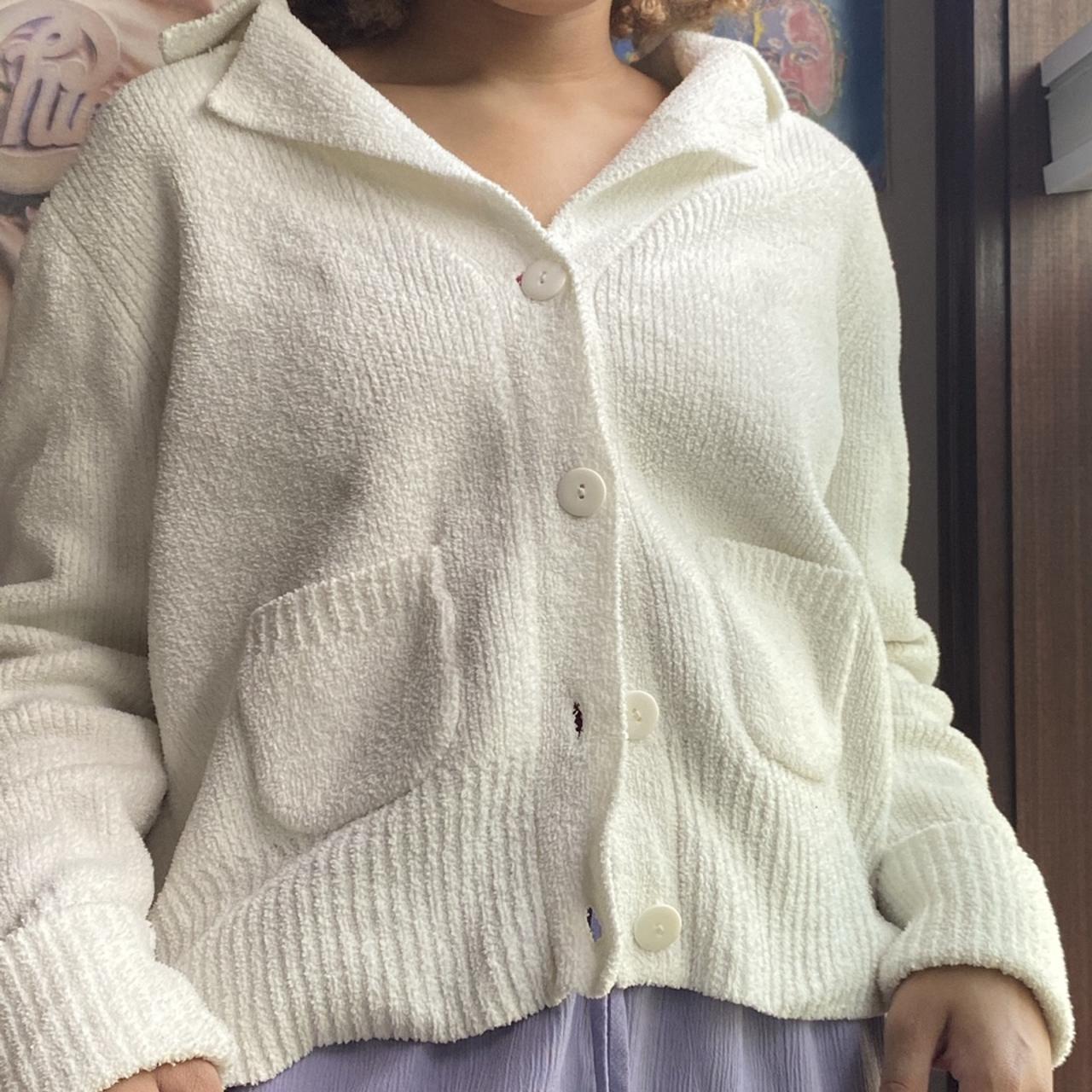 cute and comfy white button up #dressbarn sweater.... - Depop