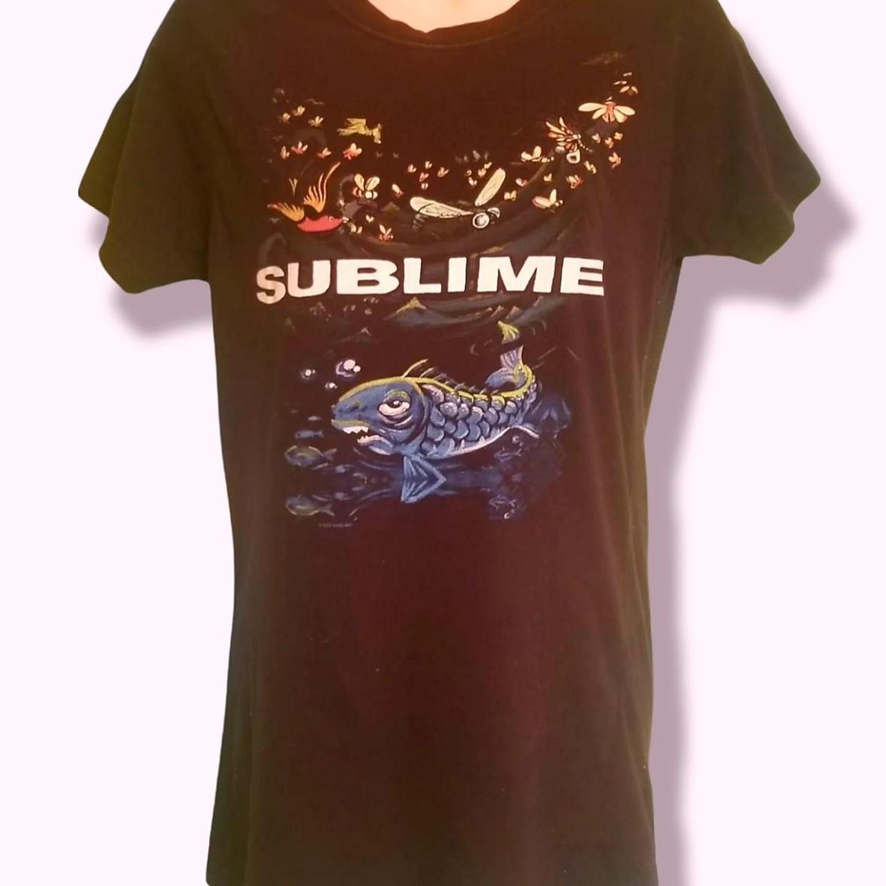 Sublime band t-shirt Rounded... - Depop