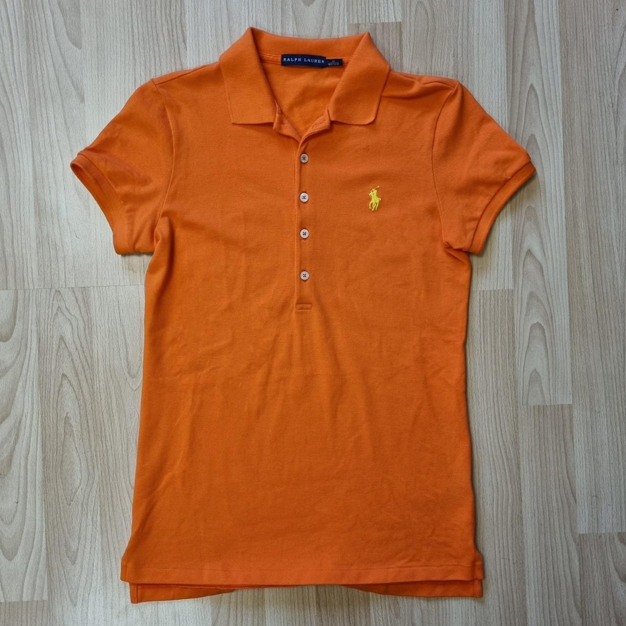 A gorgeous vivid orange Ralph Lauren polo with an... | Depop