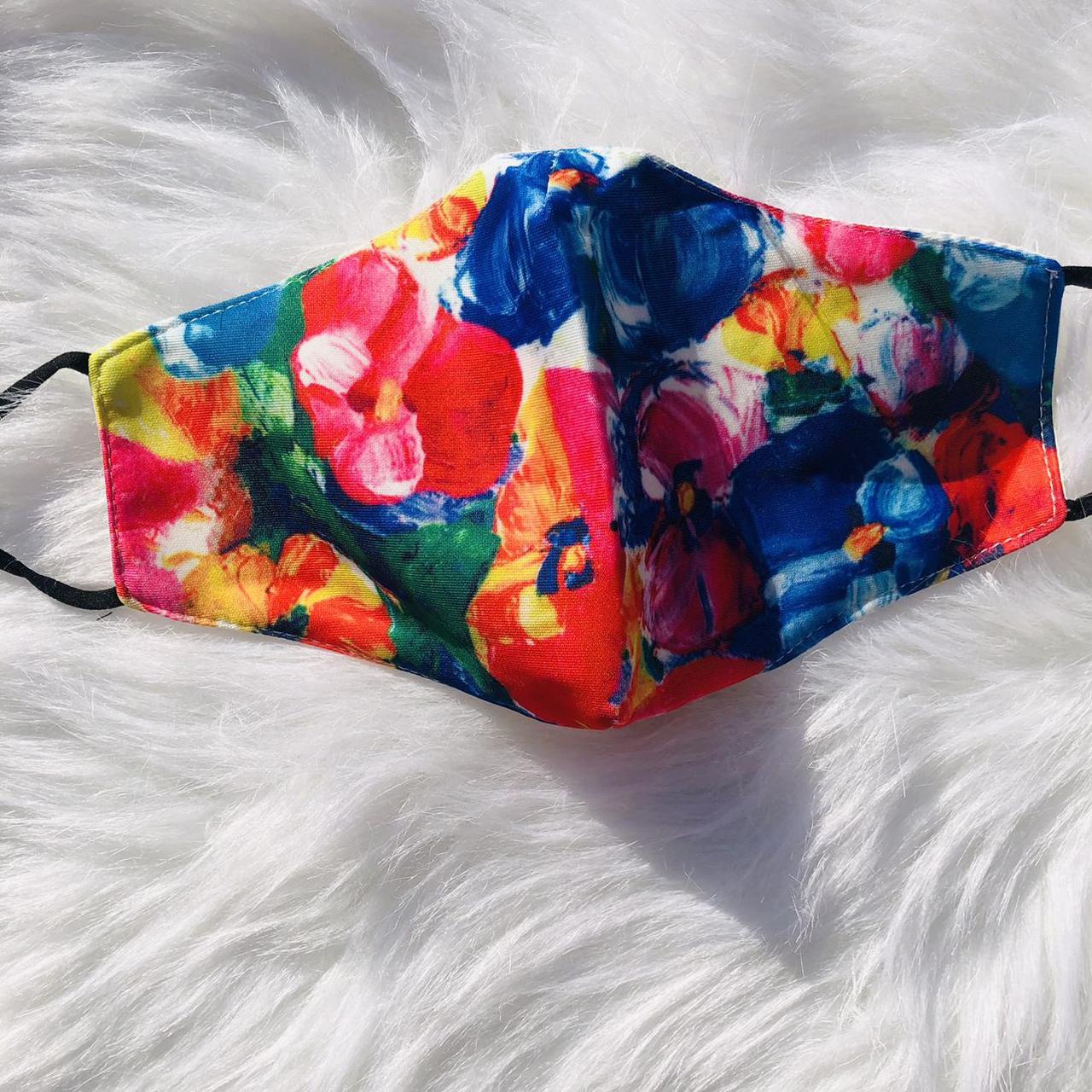 Brand New Multi Colored Floral Face Mask For... - Depop