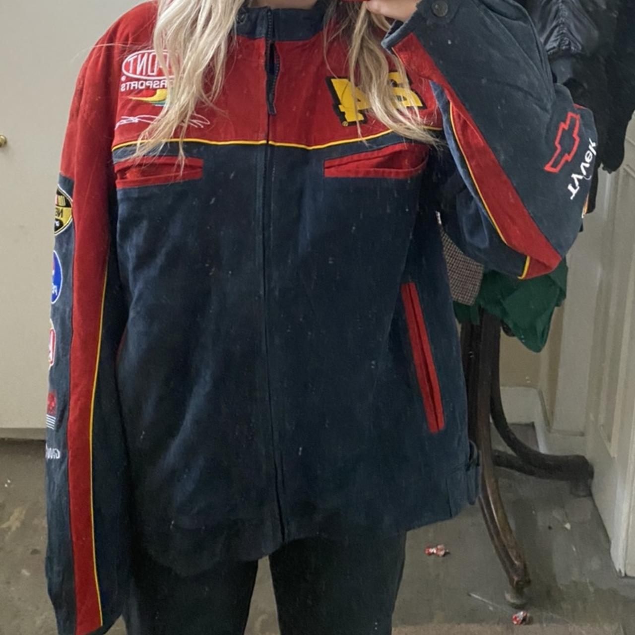 PRICE DROP!!! Vintage suede nascar racing jacket.... - Depop