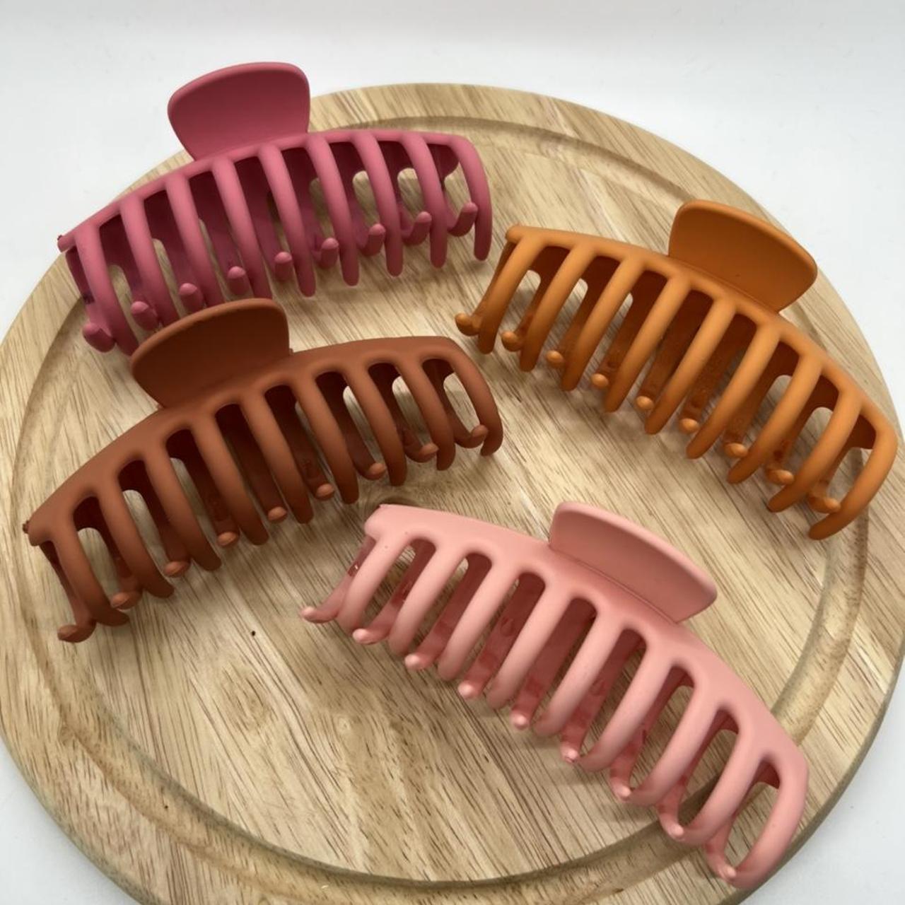 Large claw clip set Orange and pink collection... - Depop