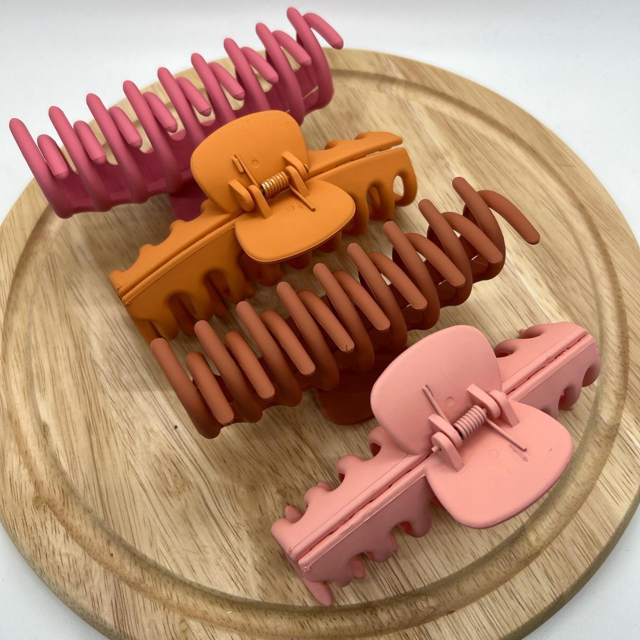 Large claw clip set Orange and pink collection... - Depop