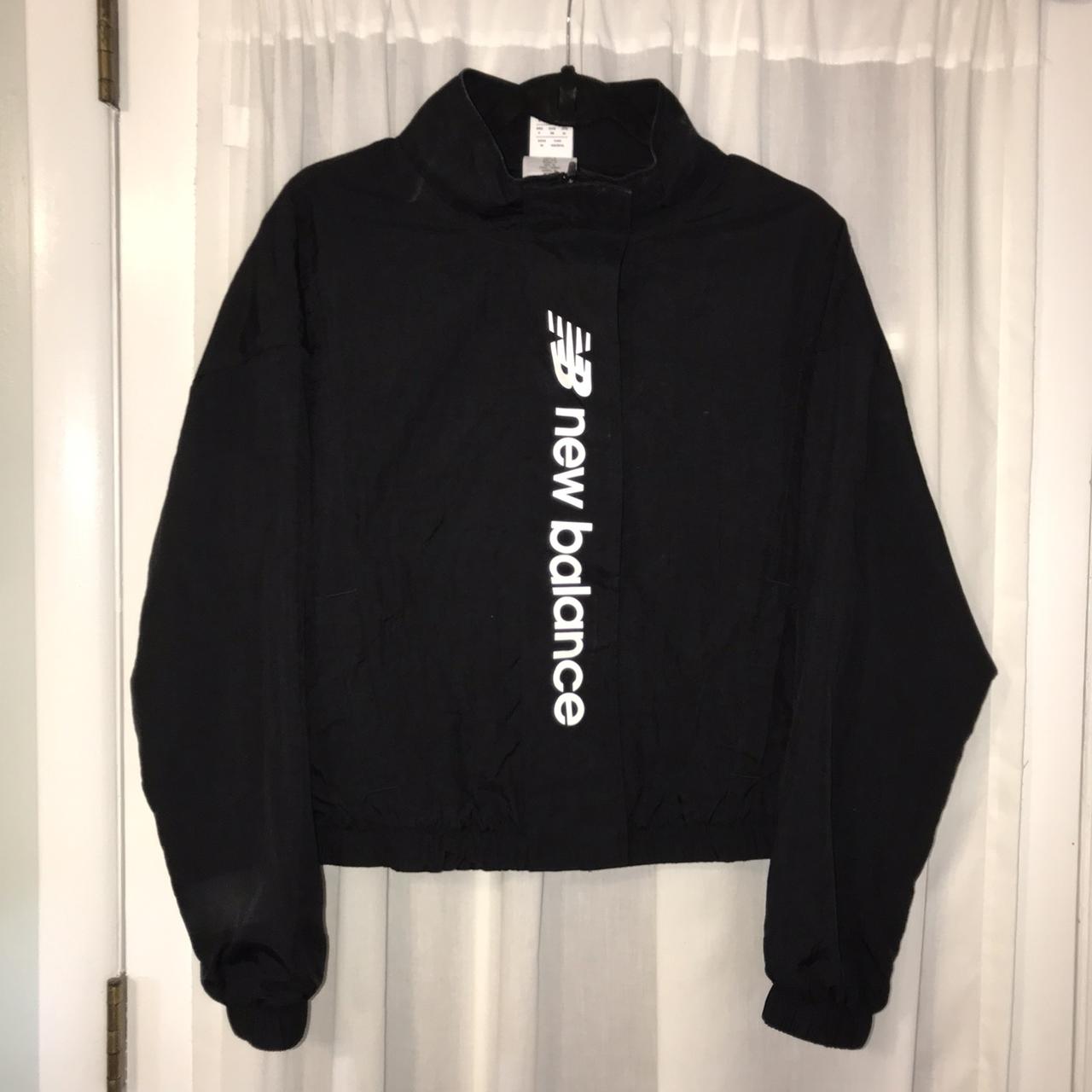 New Balance Women's Black and Silver Coat | Depop