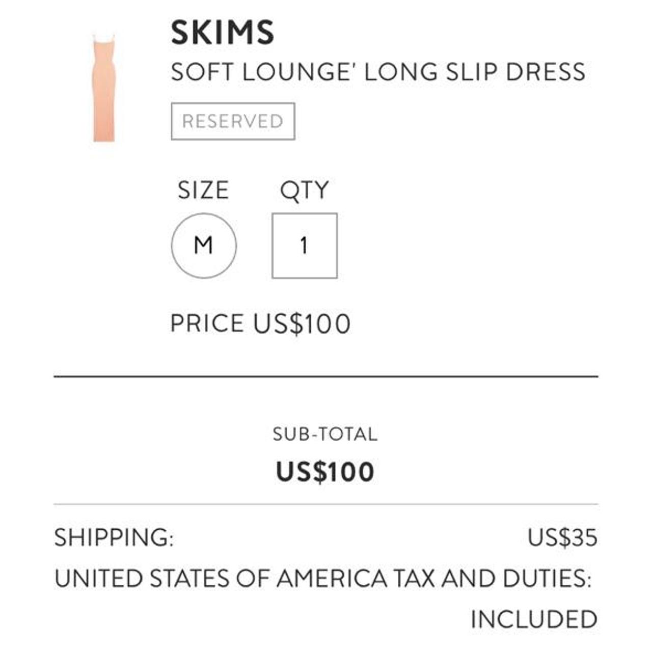 skims soft lounge long slip dress in peach medium... - Depop