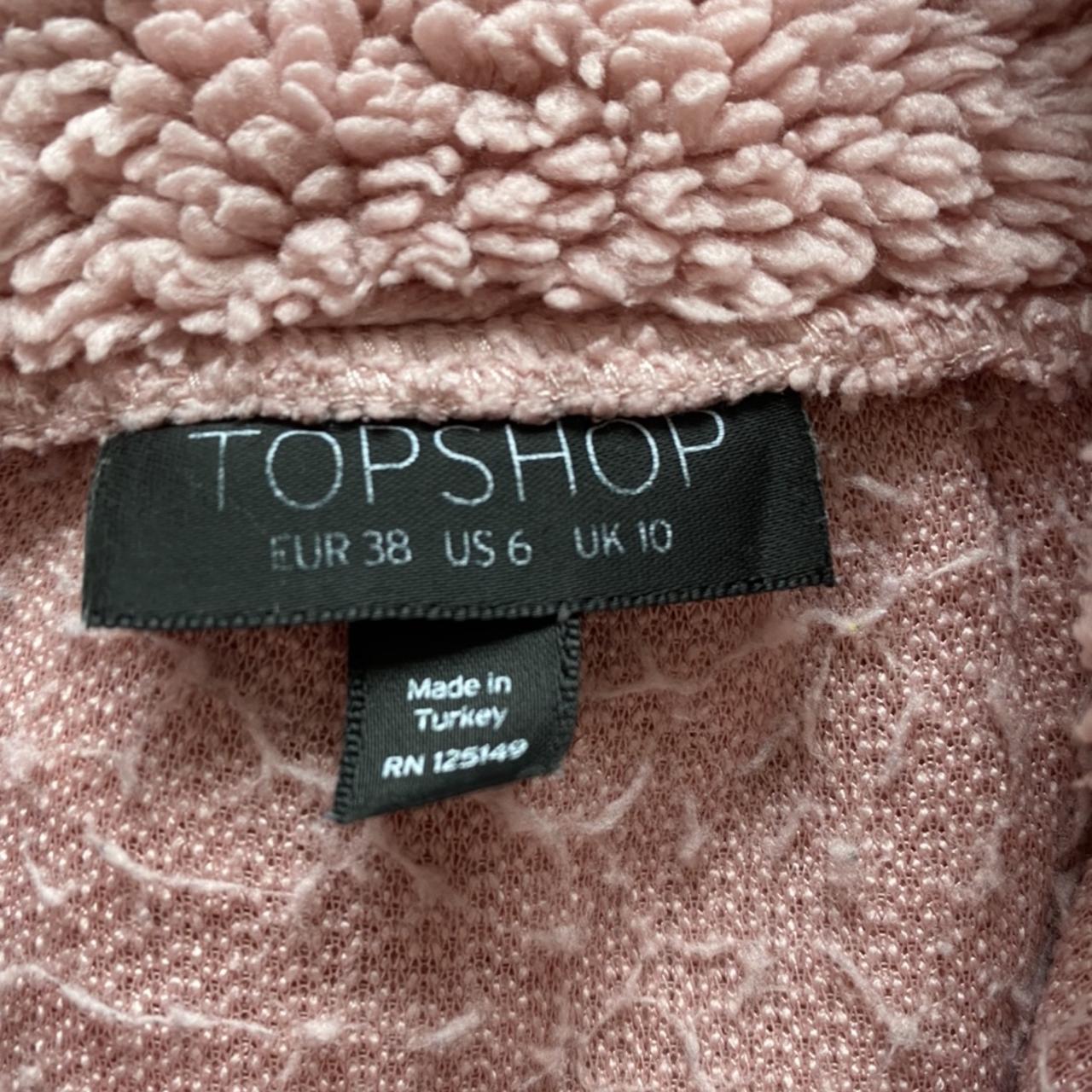 Topshop pink teddy jumper / sweatshirt size 10.... - Depop