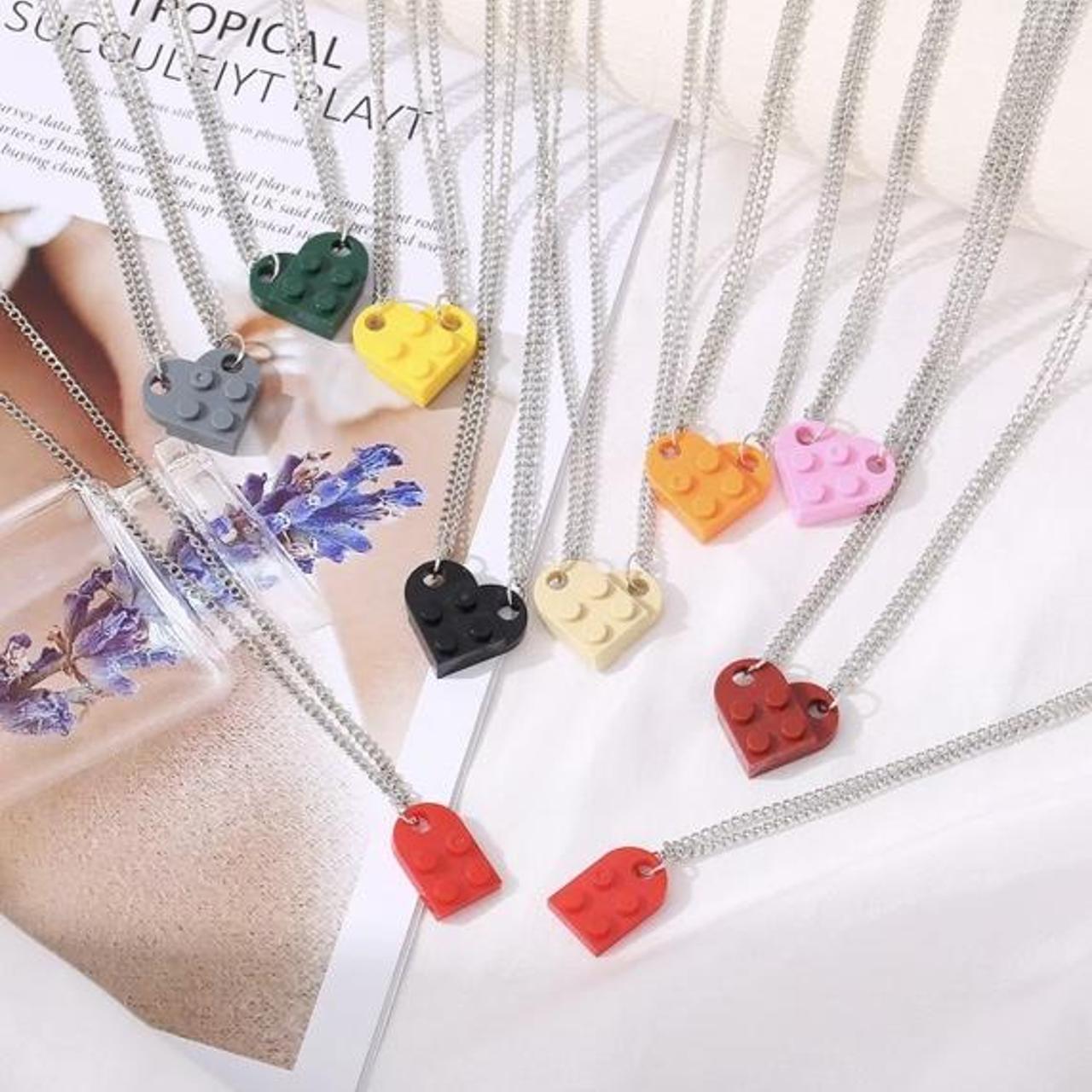 Red Lego Chain Necklace ️ LOVE HEART BFF FRIENDSHIP... - Depop