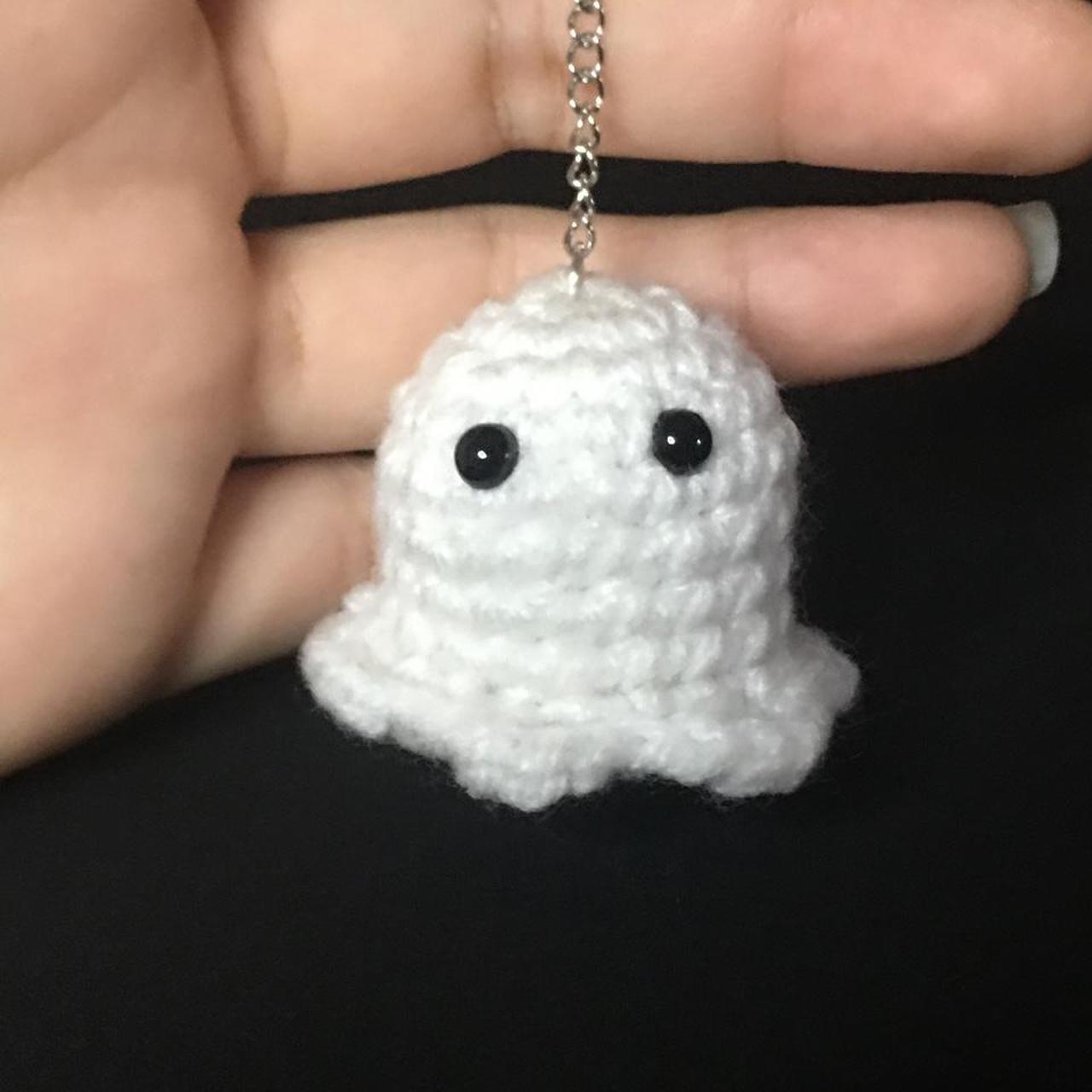 1 Cute crochet ghost keychain Homemade Stuffed 1... - Depop