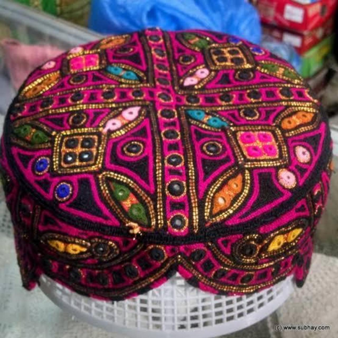 sindhi handmade cap in multy colour orignal handmade... - Depop