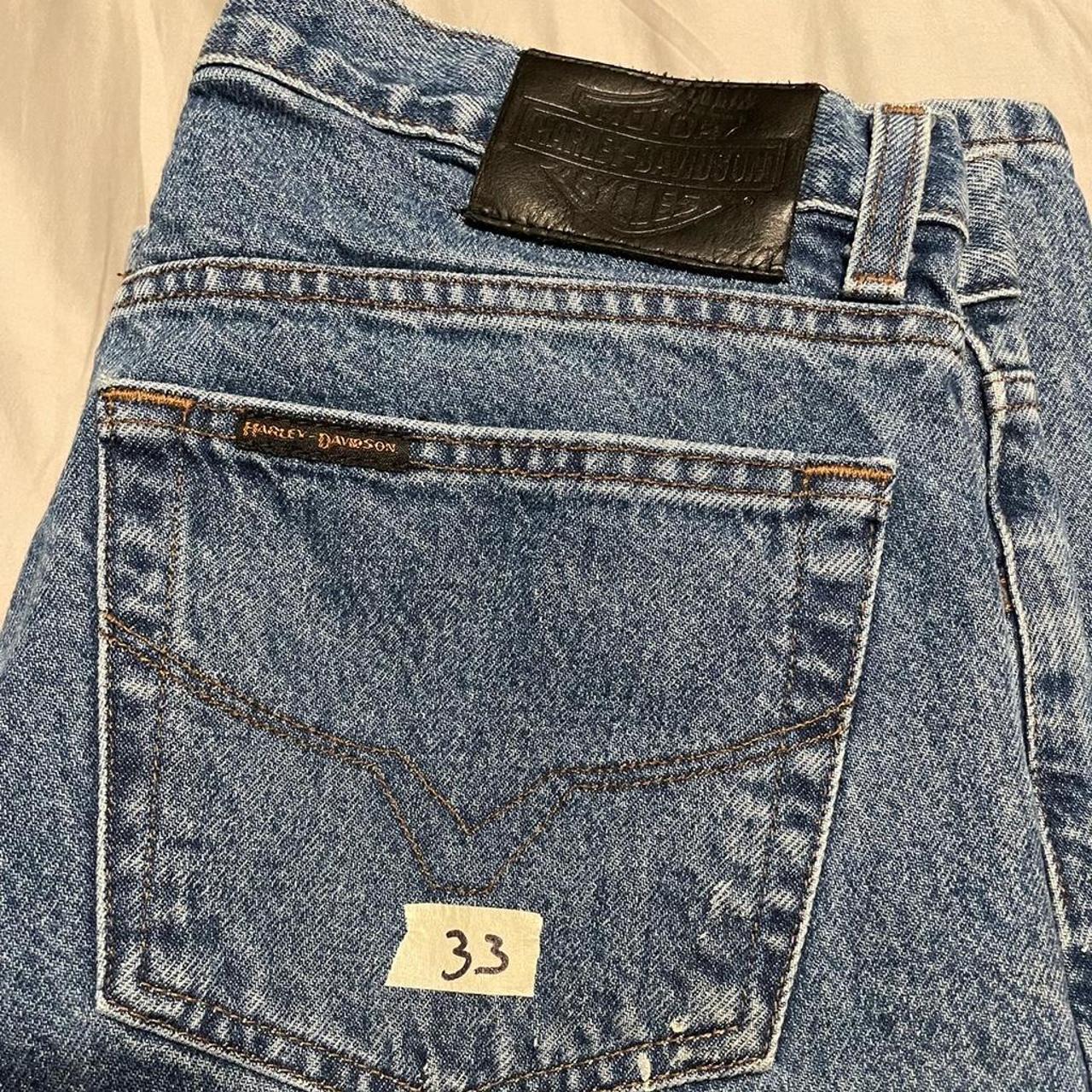 HARLEY DAVIDSON JEANS W33 L32 paint marks on jeans... - Depop