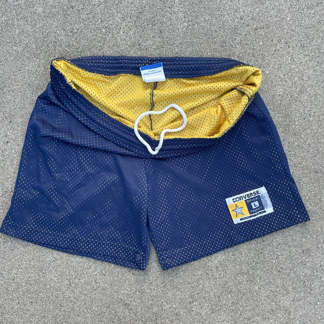 Converse Men's Blue and Yellow Shorts | Depop