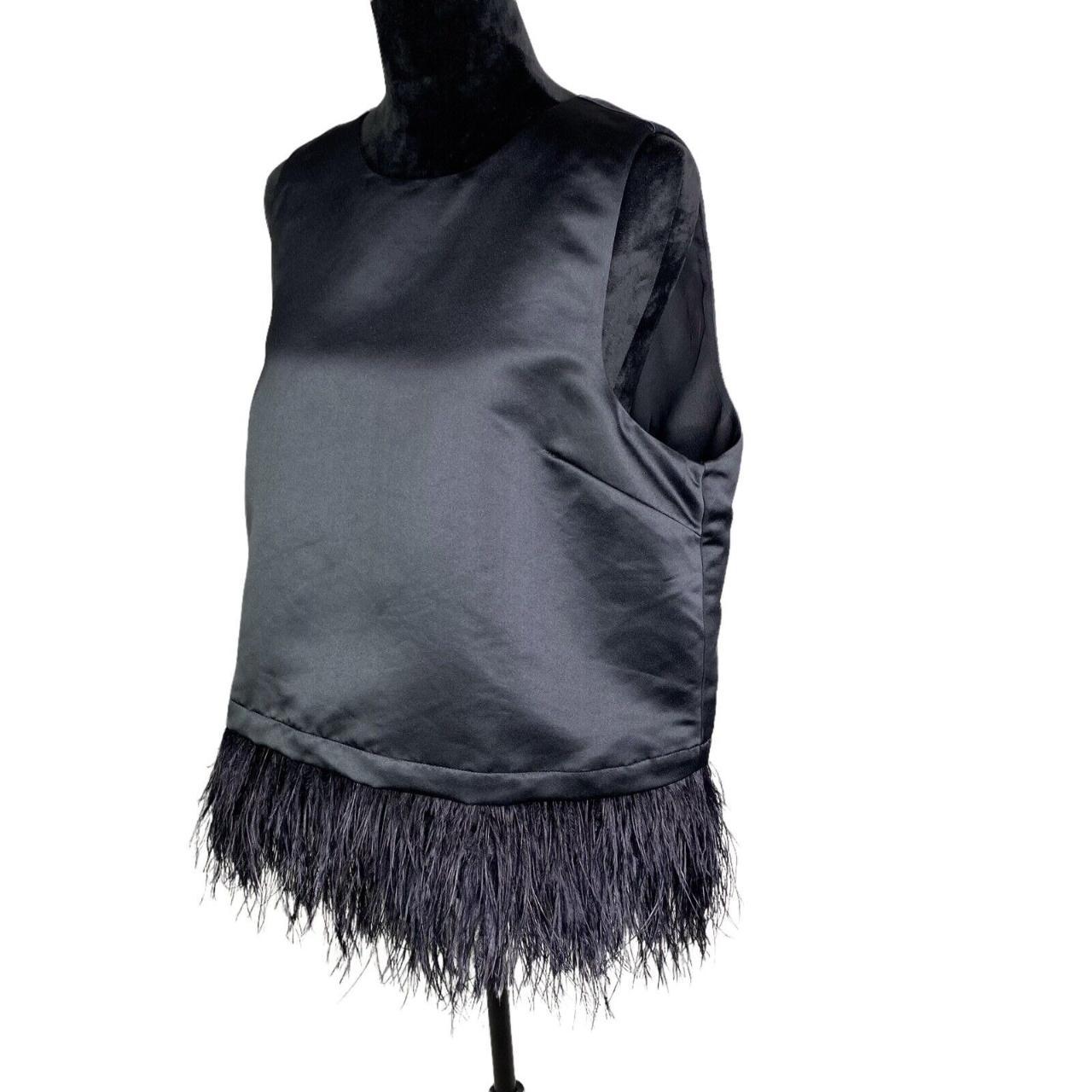 j crew collection feather hem top in Black In... - Depop