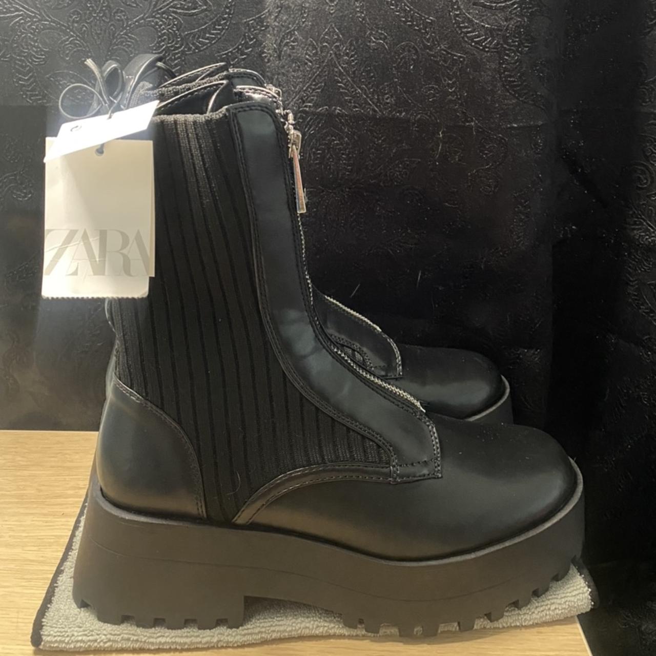 Cute black Zara boots perfect for the fall. Super... - Depop