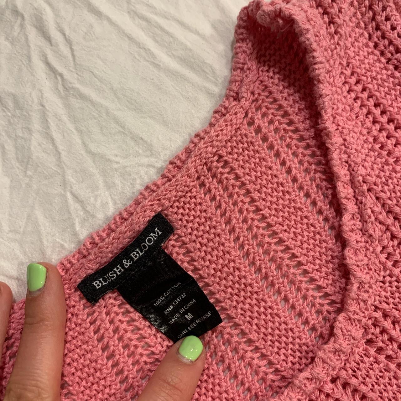 pink knit tank from blush and bloom - Depop