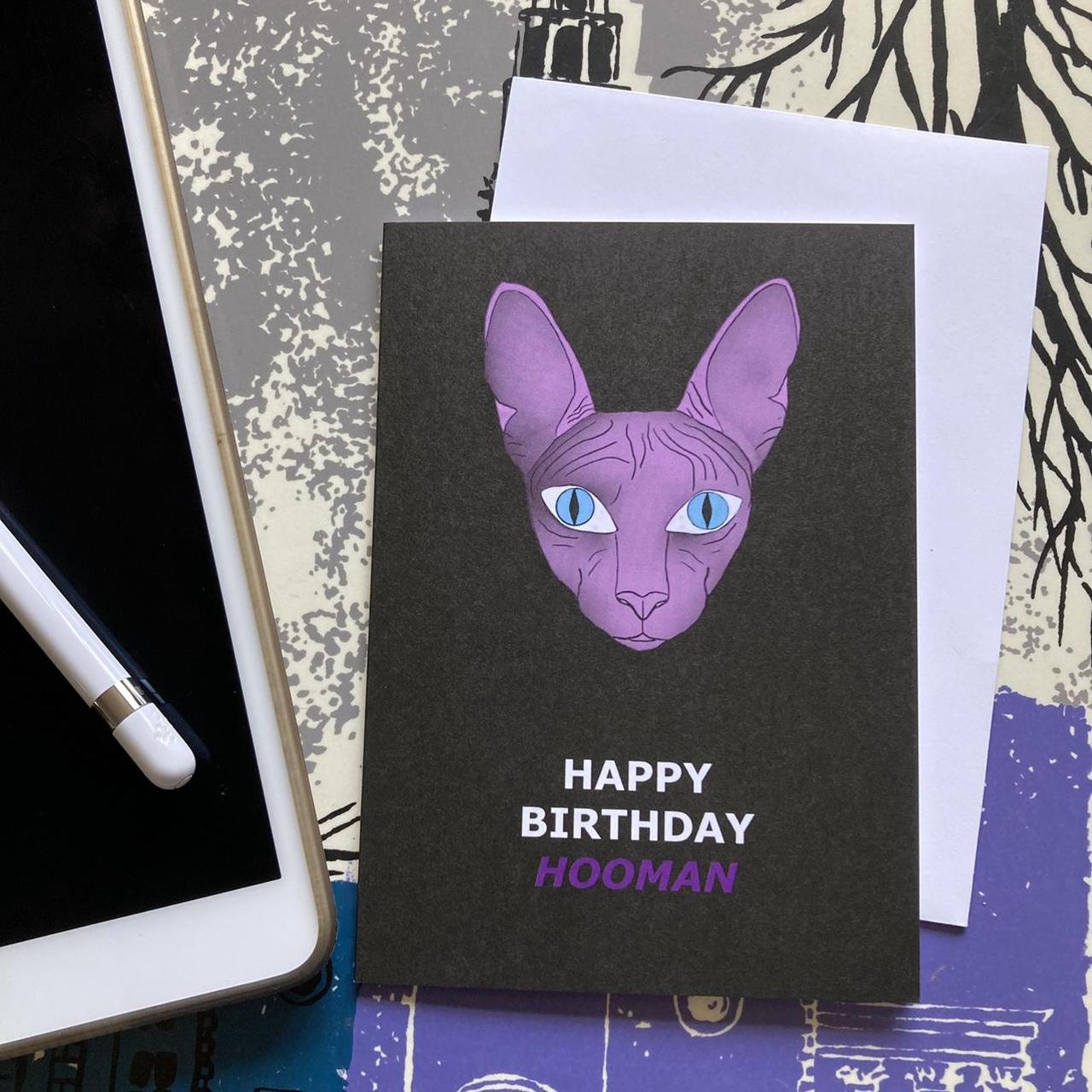 Sphynx Cat Birthday Card Hand drawn on my iPad and... - Depop