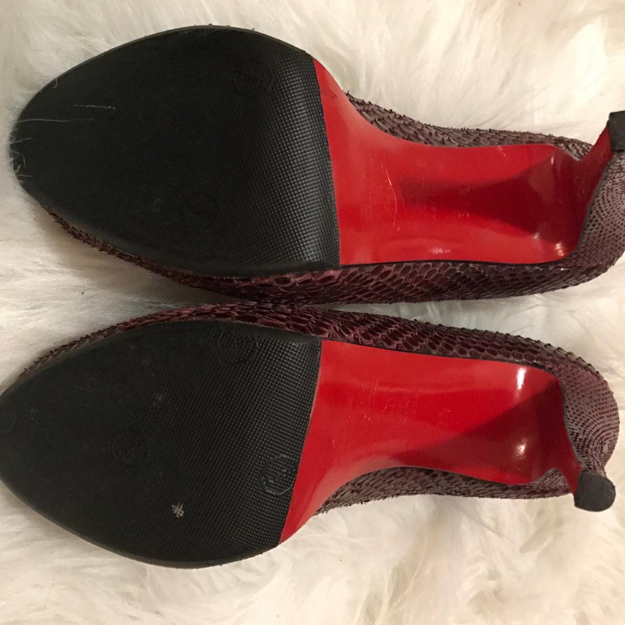 Christian Louboutins purple snake skin. 100%... - Depop
