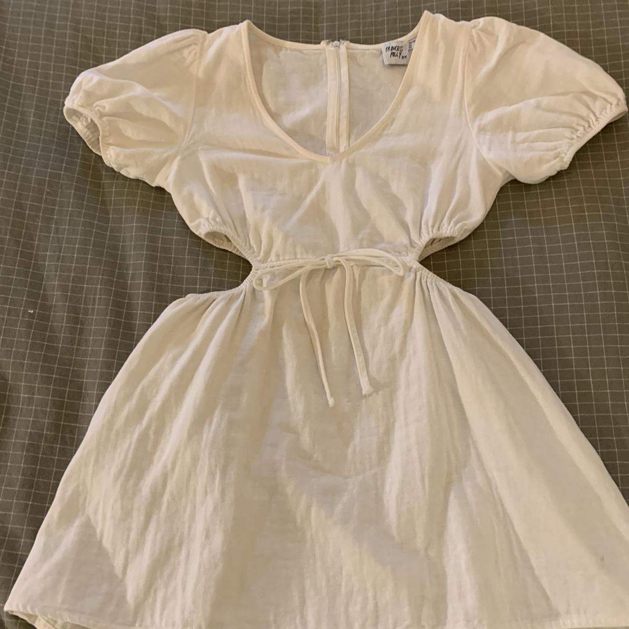 Short white Princess Polly Dress with cutouts and... - Depop
