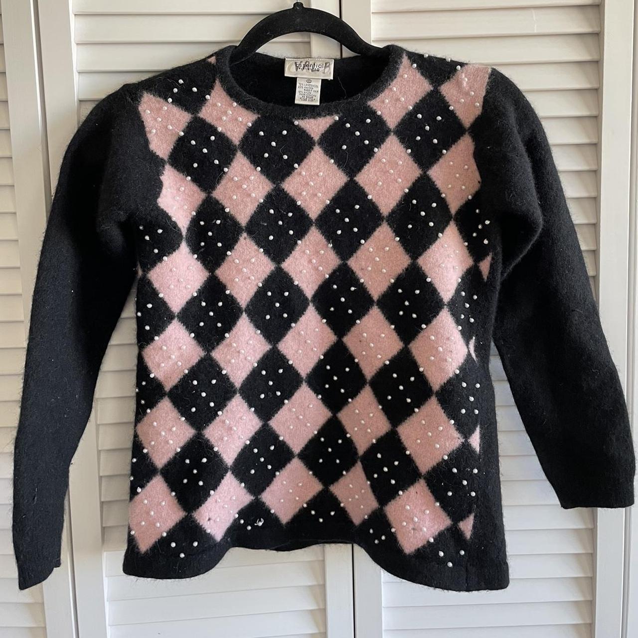 Unreal harlequin wool sweater. This is so freaking... - Depop