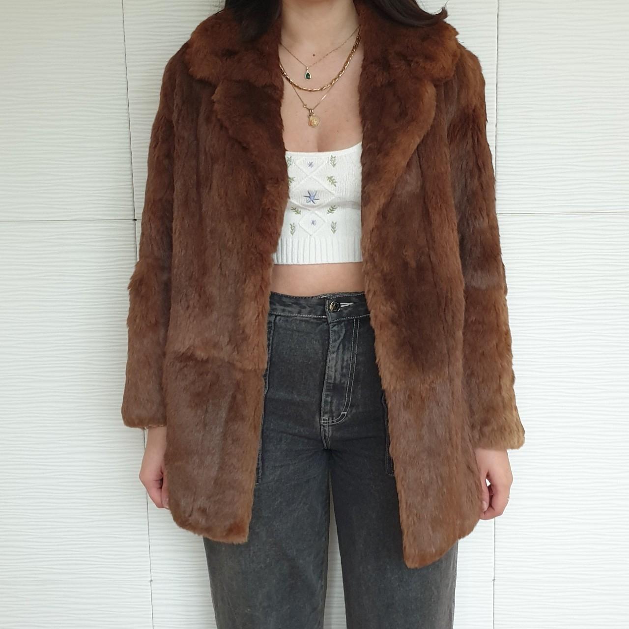 Brown faux fur coat. Solmar Melbourne. Size 14... - Depop