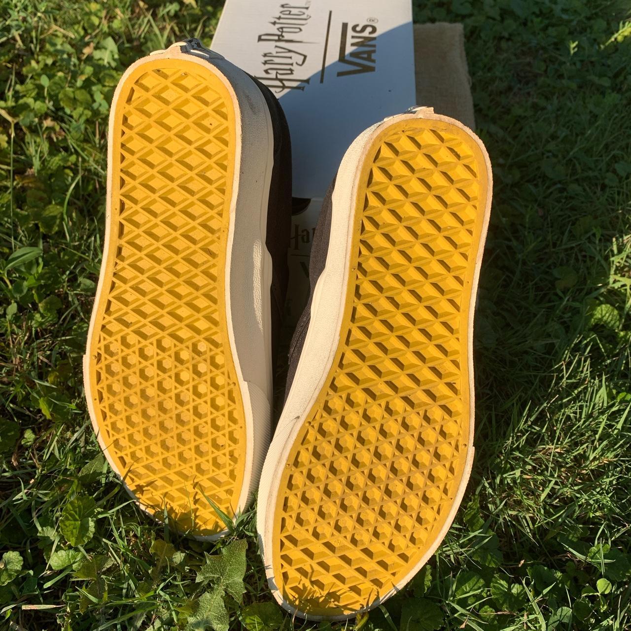 Vans Women's Yellow and Black Trainers | Depop