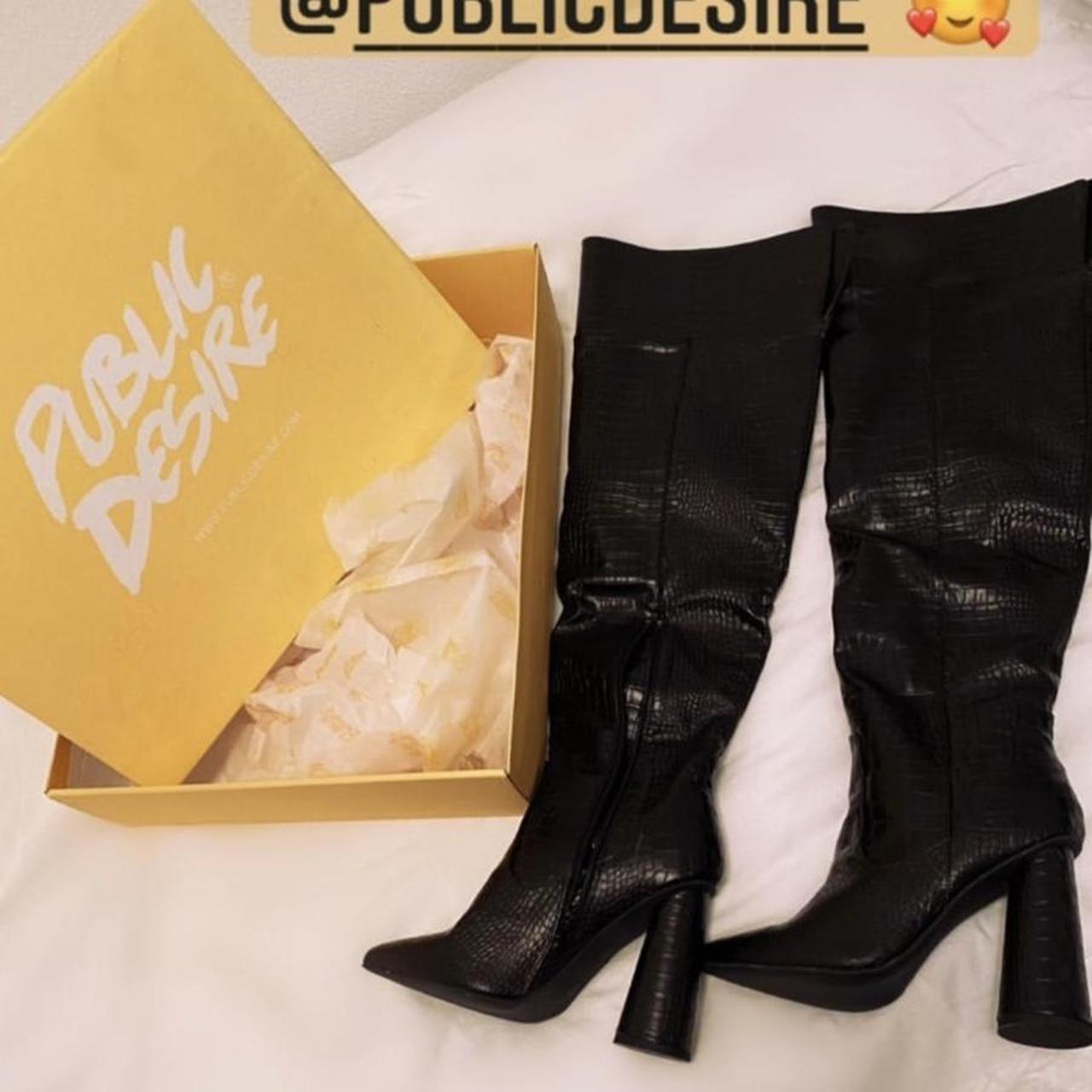 Beautiful thigh high boots !! Worn for my Instagram... - Depop