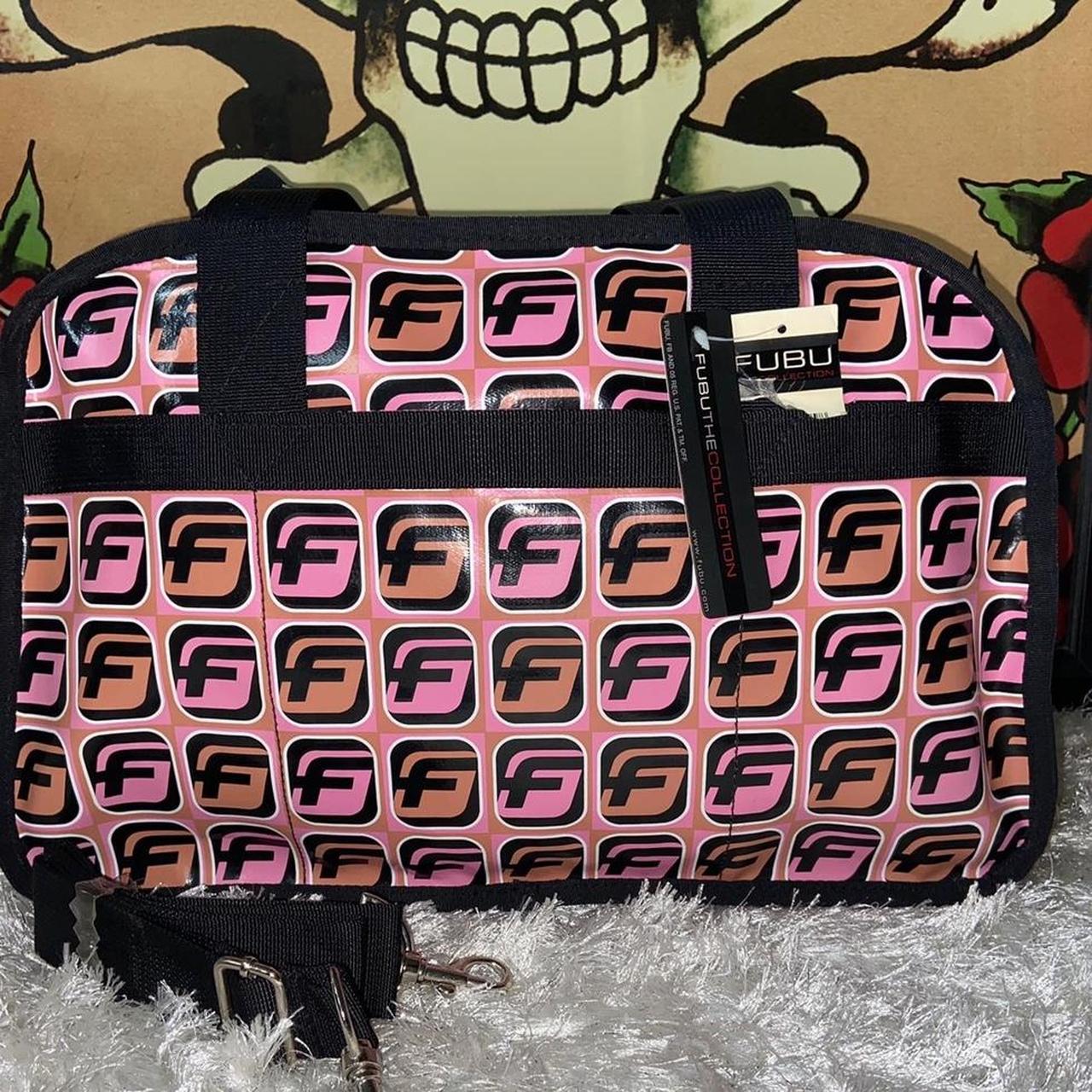 FUBU Women's Black and Pink Bag | Depop