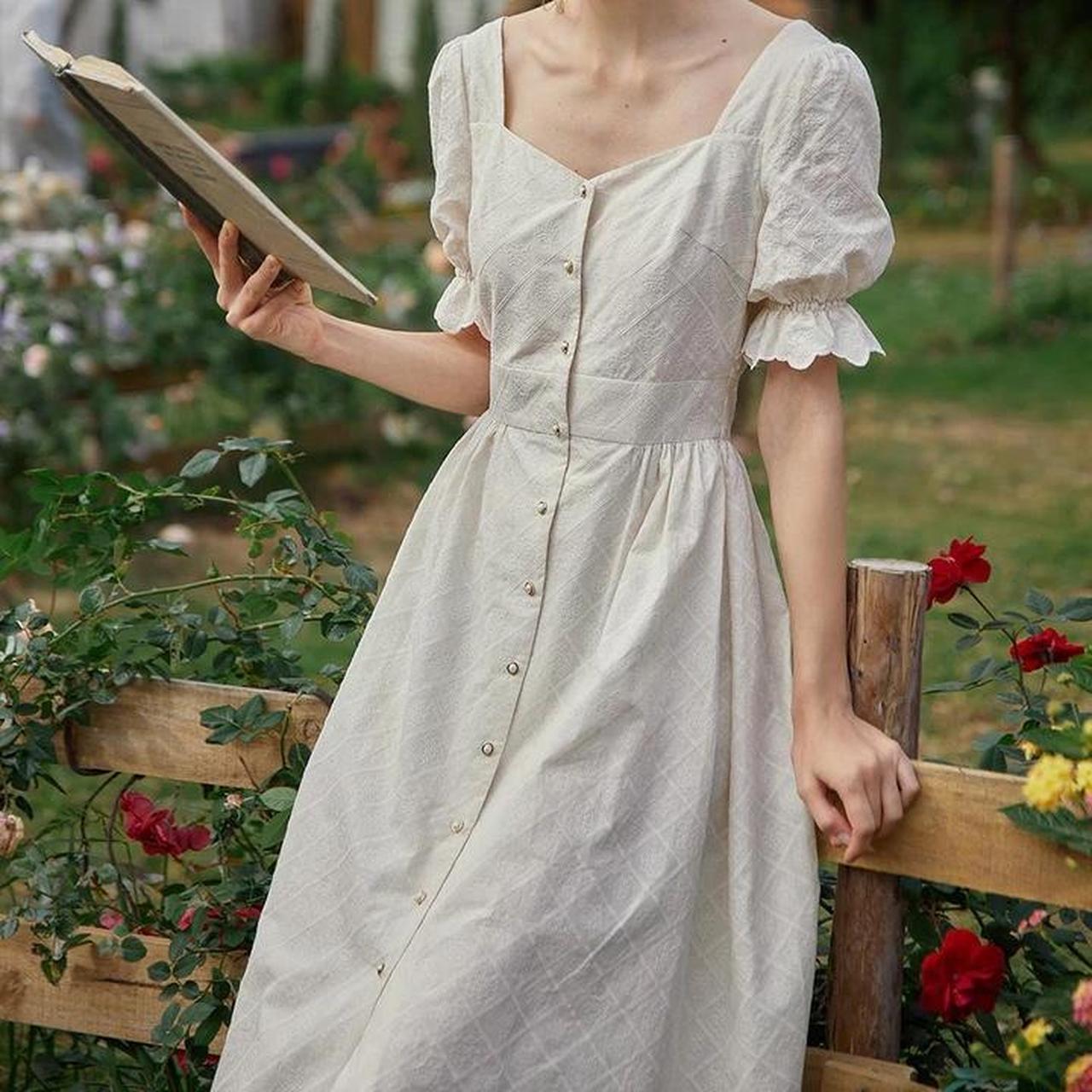 Simple Retro Aria Cotton Dress This dress is the... - Depop