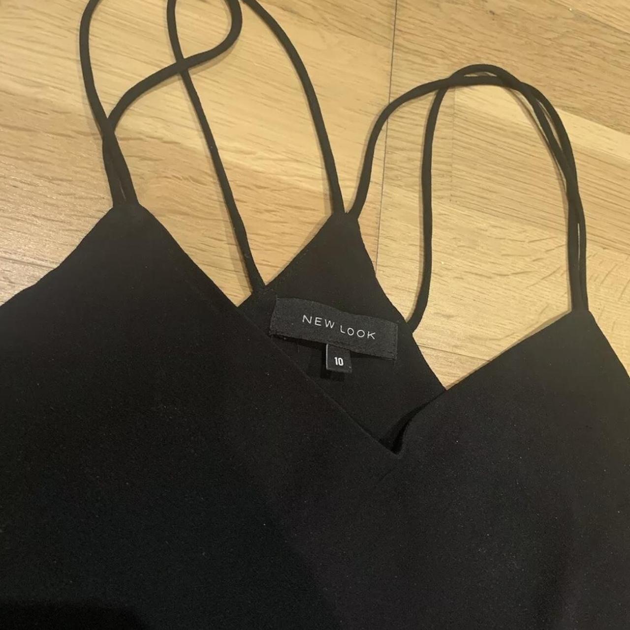New Look, black chiffon double layered string top... - Depop