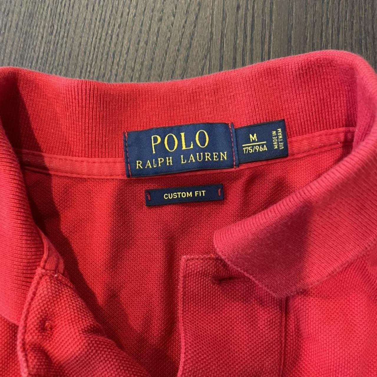 Real Ralph Lauren polo in RED (with navy... - Depop