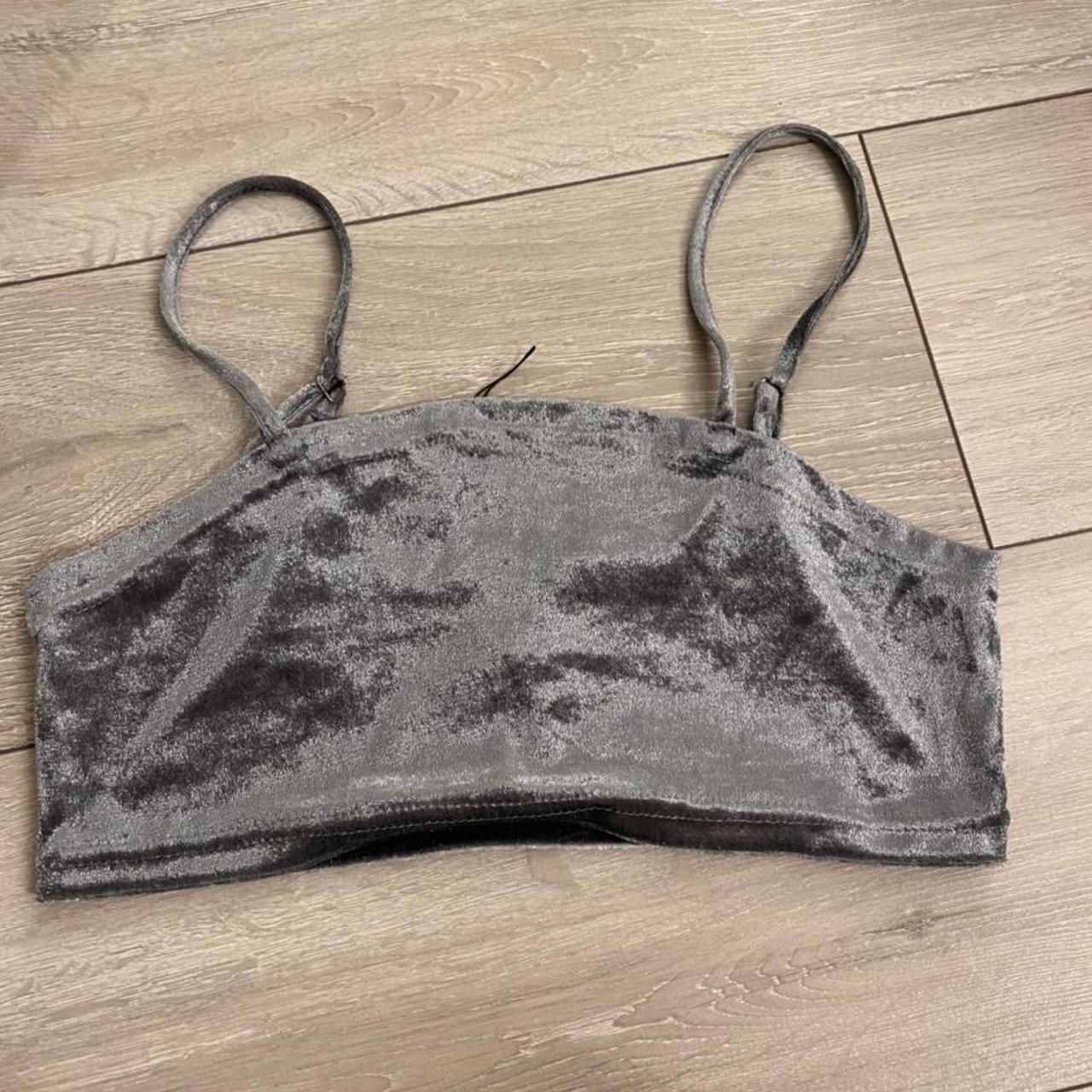 Grey suede bralet - Depop