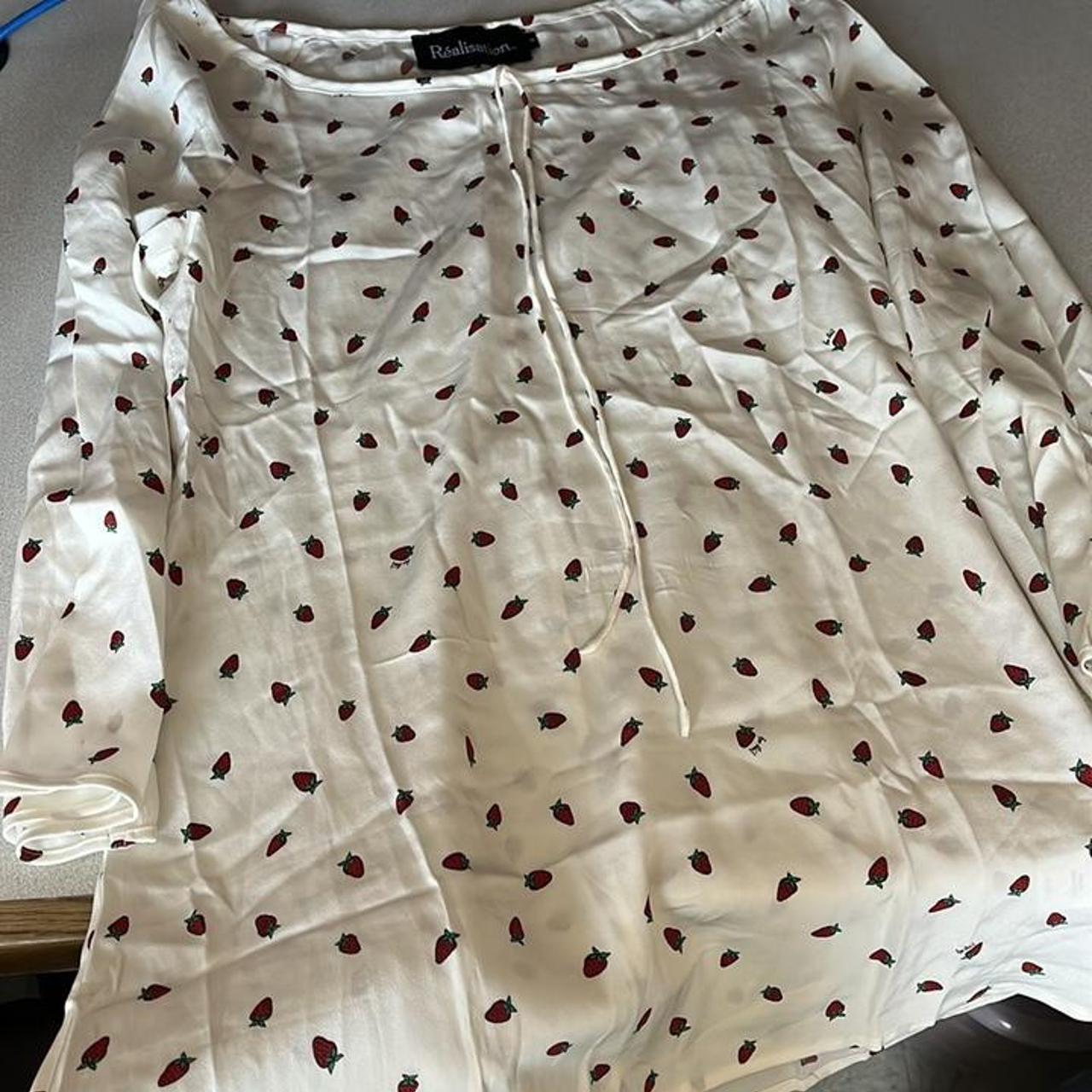 Realisation Par Luna Dress in white strawberry, worn... - Depop