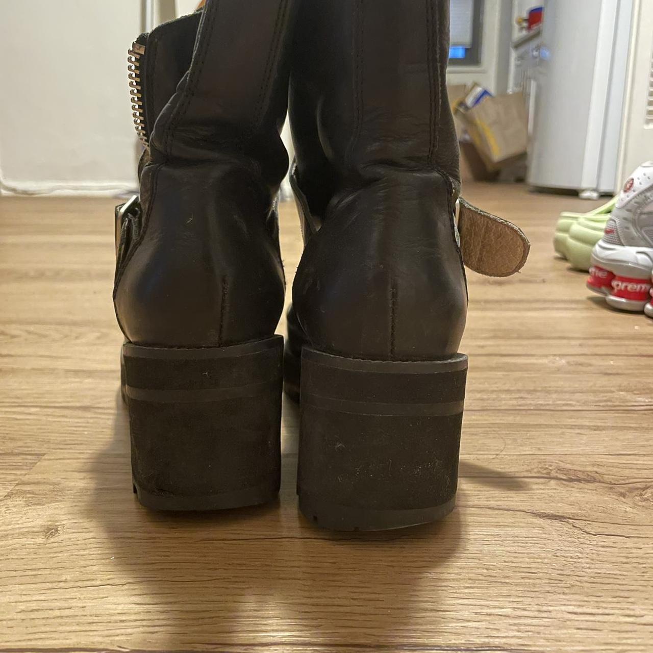 Unif don't worry be happy black platform boots. Size... - Depop