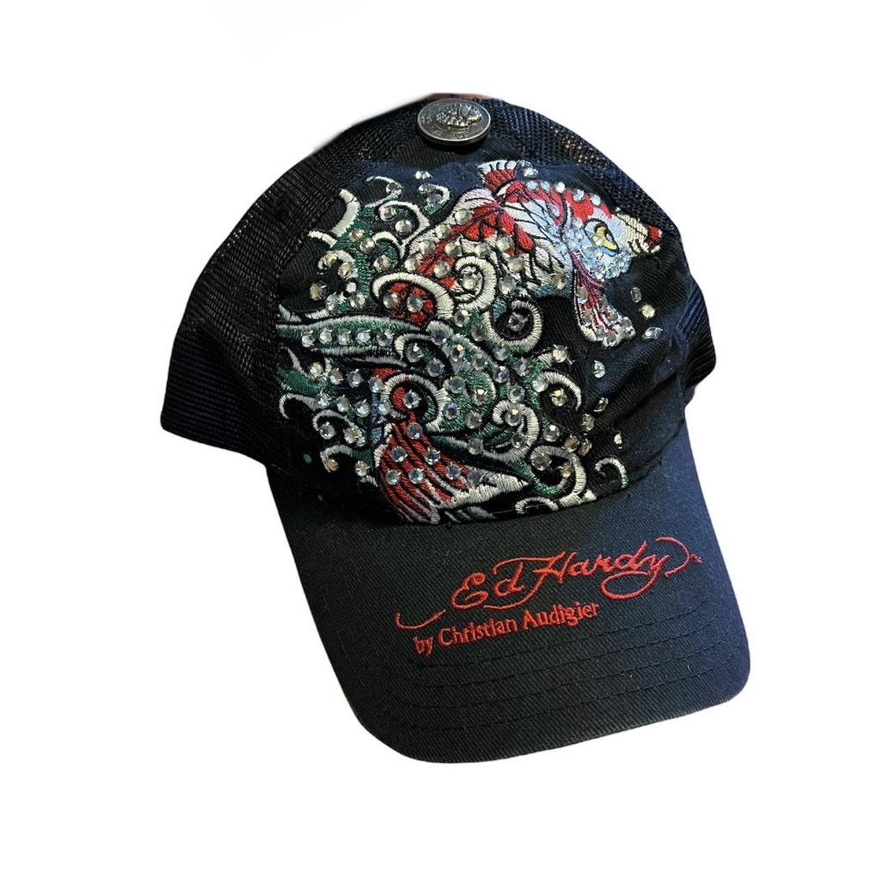 Vintage Ed Hardy Trucker Snapback OSFA Condition... - Depop