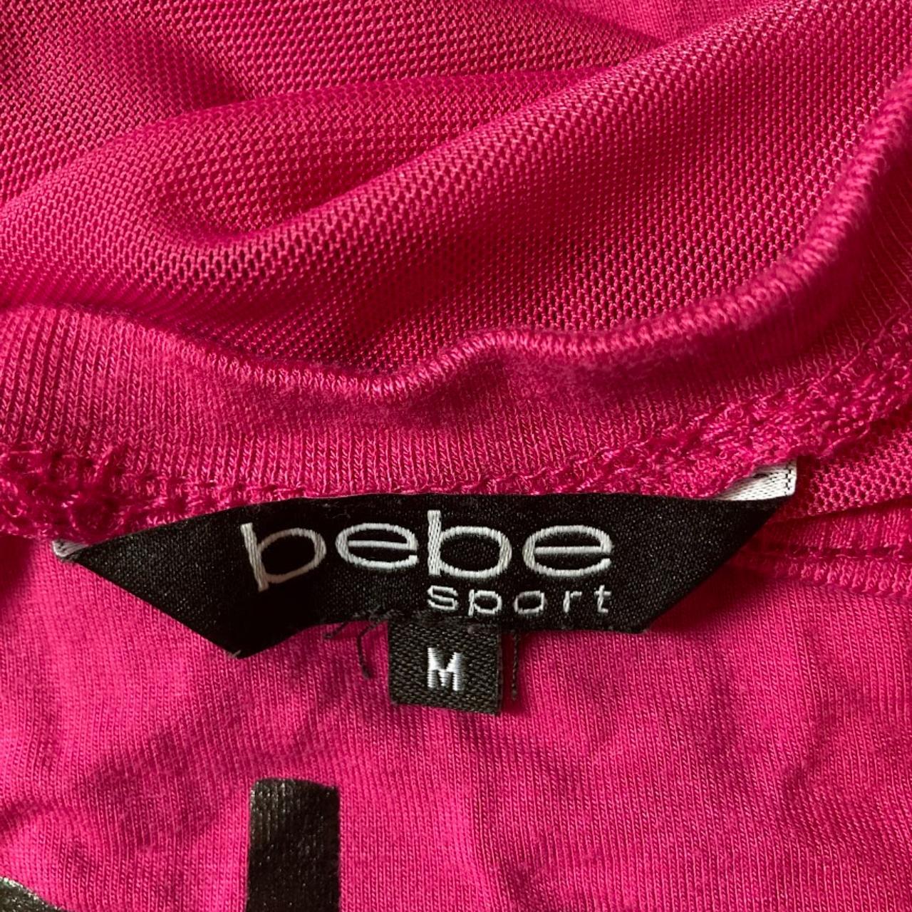 Y2K Bebe Tee in bright Pink Color with logo across... - Depop