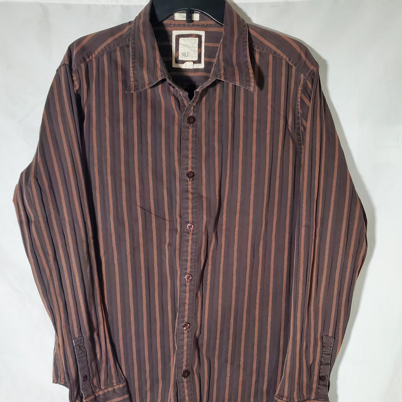 BKE Men's Brown and Tan Shirt | Depop