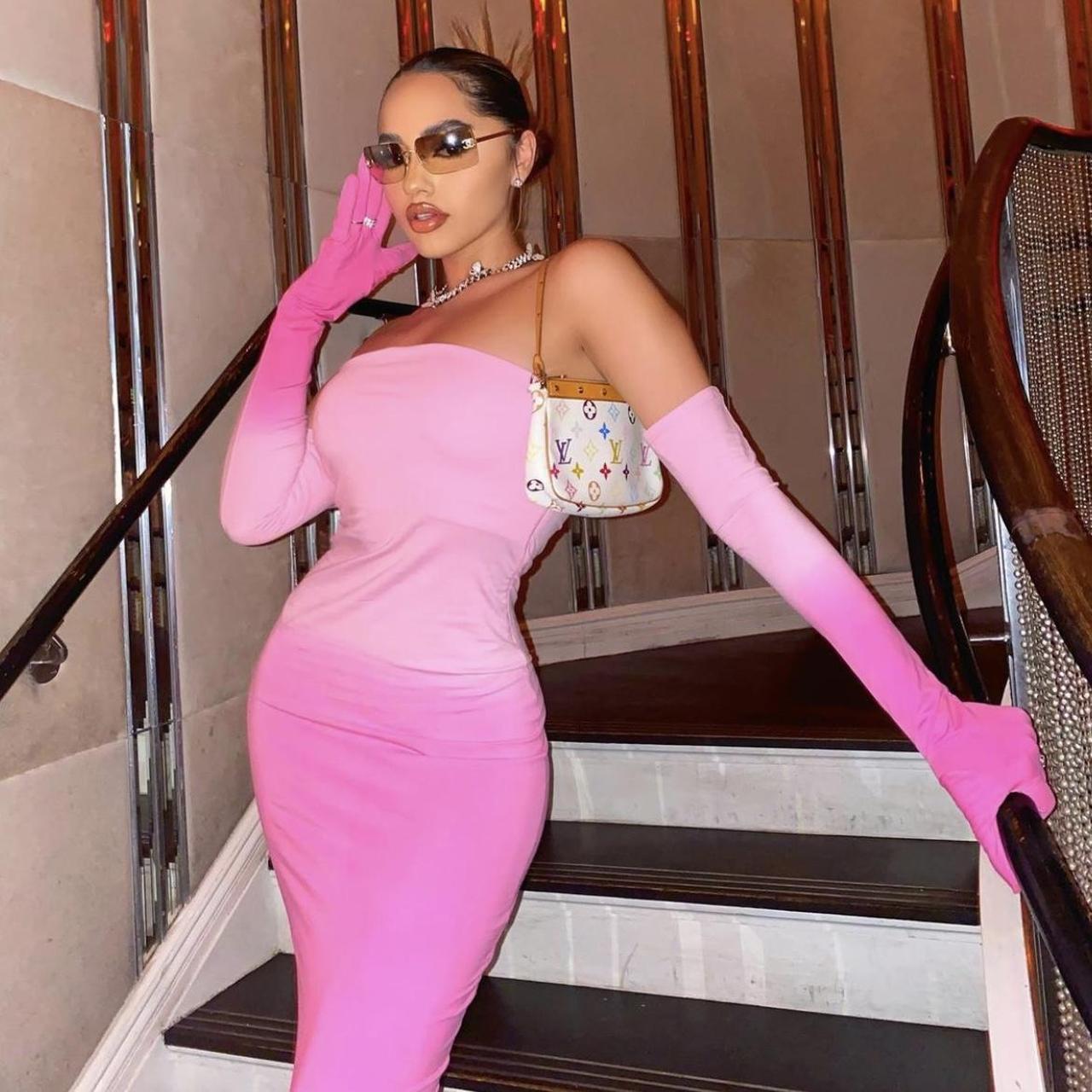 PRIX LIMITED Pink ombré maxi dress with matching... - Depop