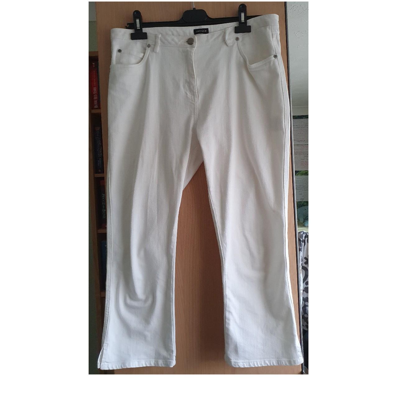 Jaeger Women's White Jeans | Depop