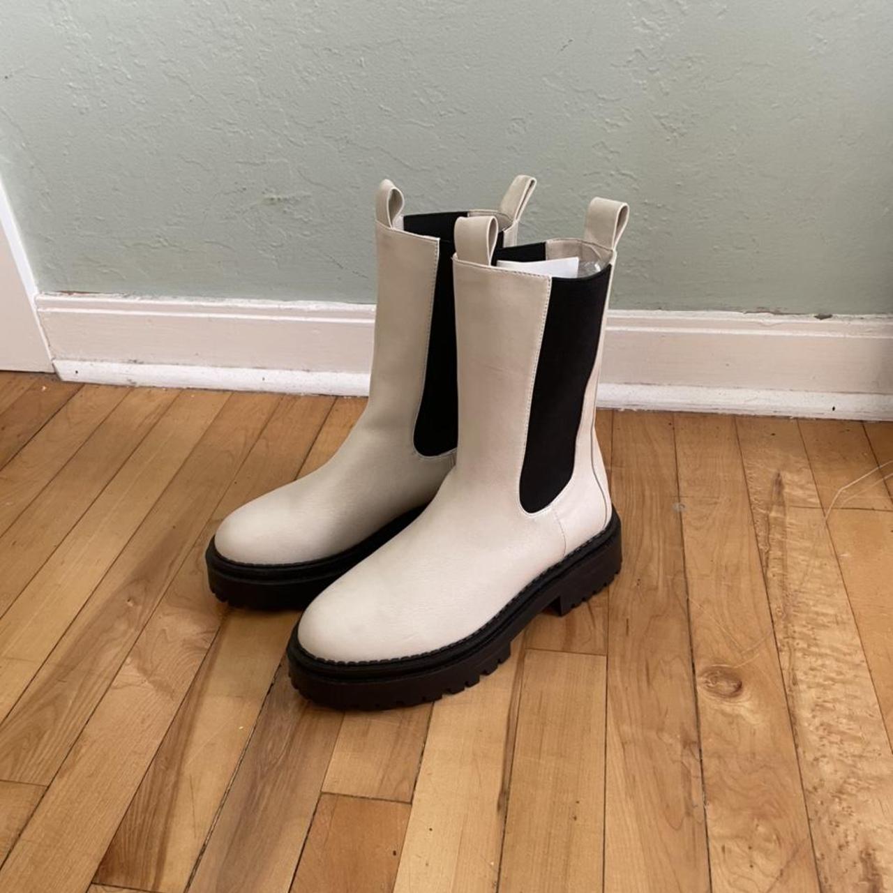 Nasty Gal off white boots. Only worn once. Super... - Depop
