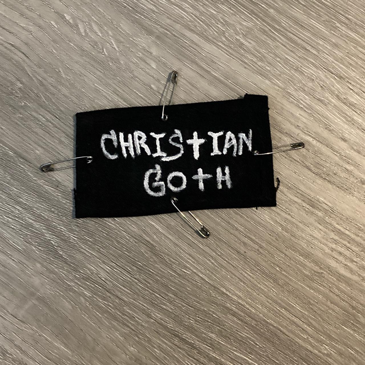 Christian goth handmade unisex patch. Size: extra... - Depop