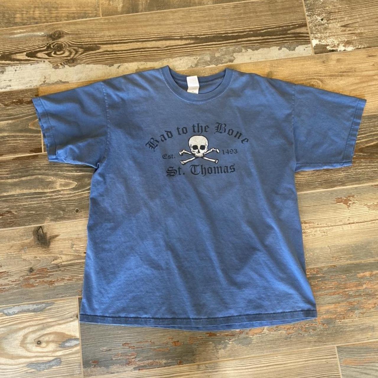 Boxy “Bad to the Bone” tee. Baggy fit, free... | Depop